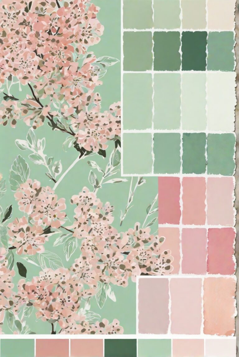 Fresh and Sweet 2024: Mint Green and Blossom Pink Palette