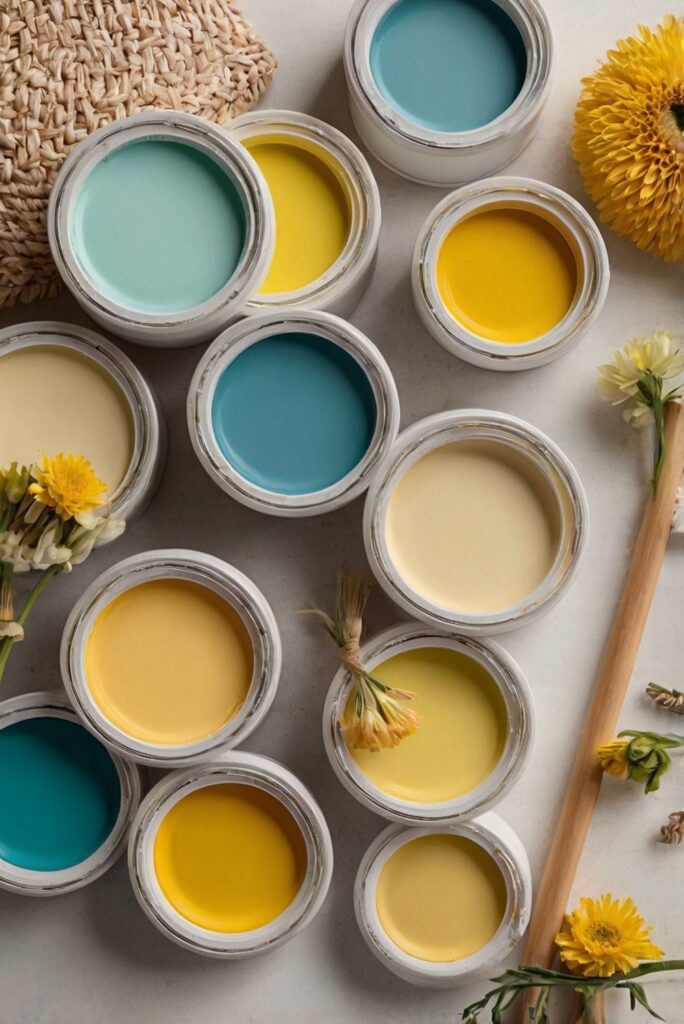 Refreshing Burst: Bright Yellow and Aqua Palette