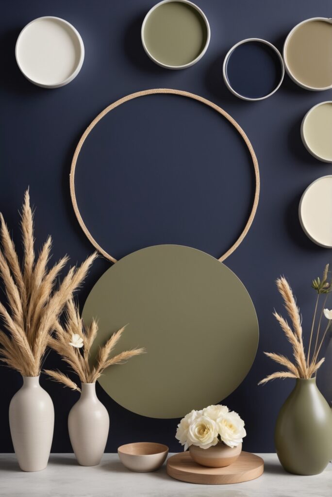 Olive Green And Navy Blue Decor
