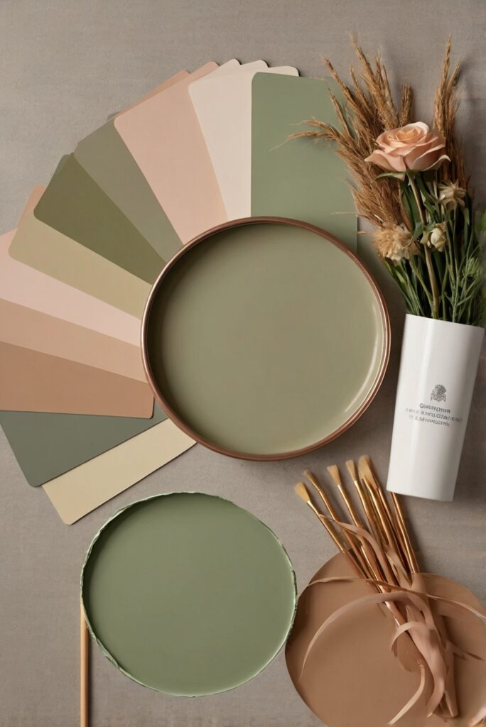 Elegant Glamour: Rose Gold and Sage Green Color Harmony for 2024