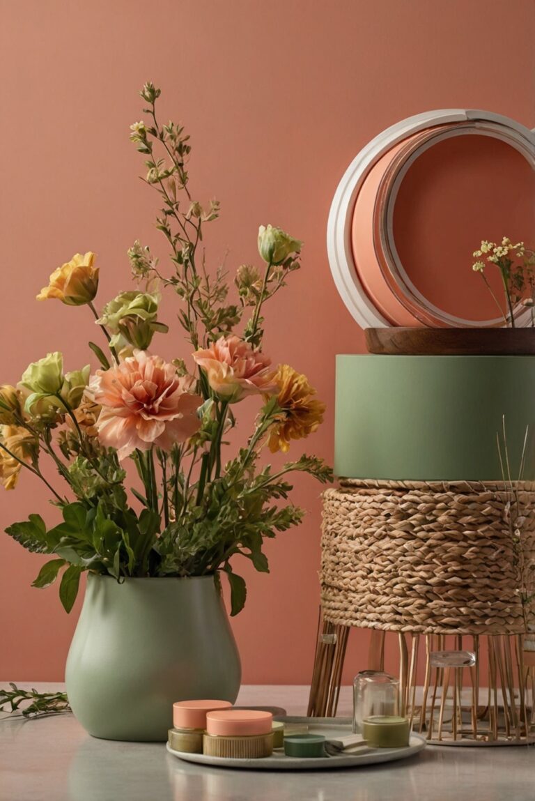 Vibrant Nature: Coral and Leaf Green Harmony 2024