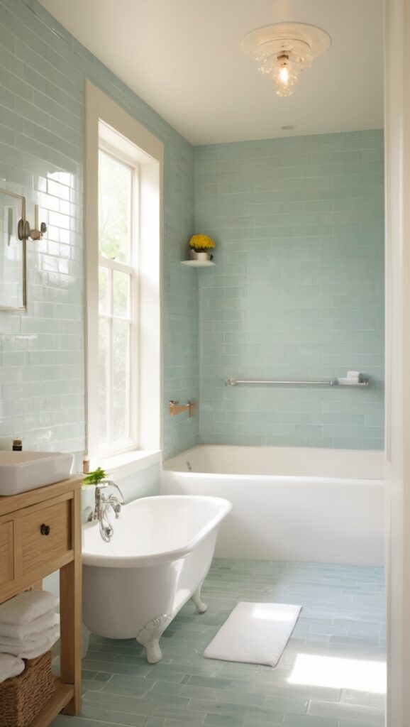 How can I make my bathroom stand out with subway tiles?