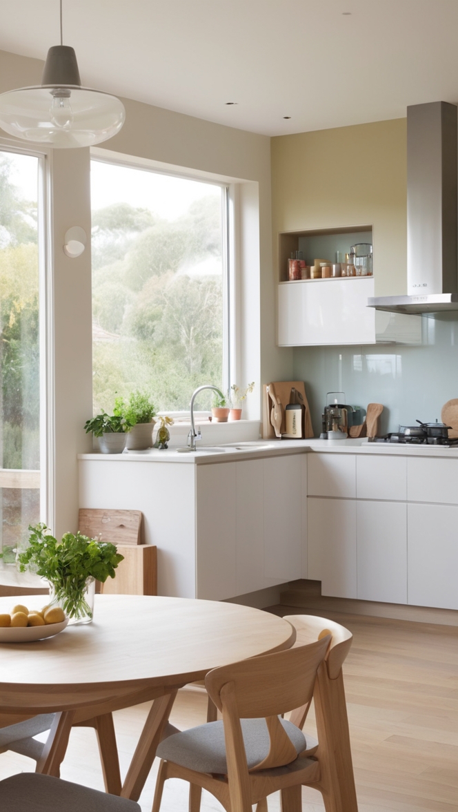 How would I design a small open plan kitchen dining living space?