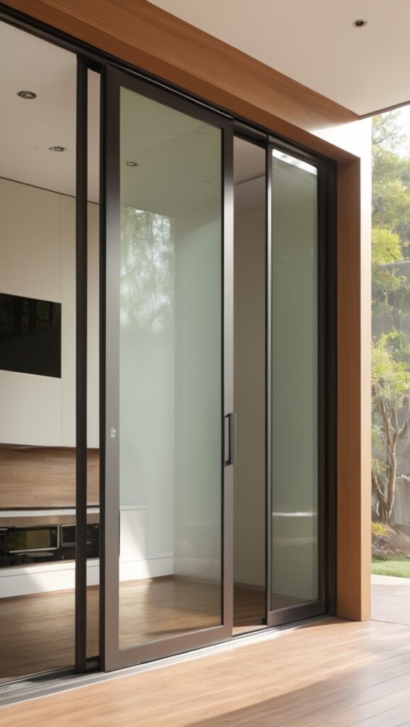 How can I enhance my home with a modern grill sliding door design?